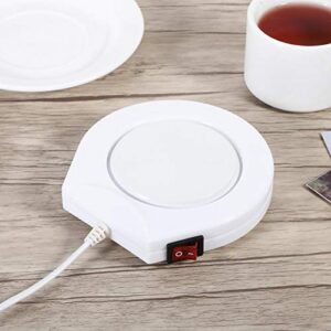 Heater Pad, 110V White Electric Powered Cup Warmer Heater Pad Coffee Tea Milk Mug US Plug