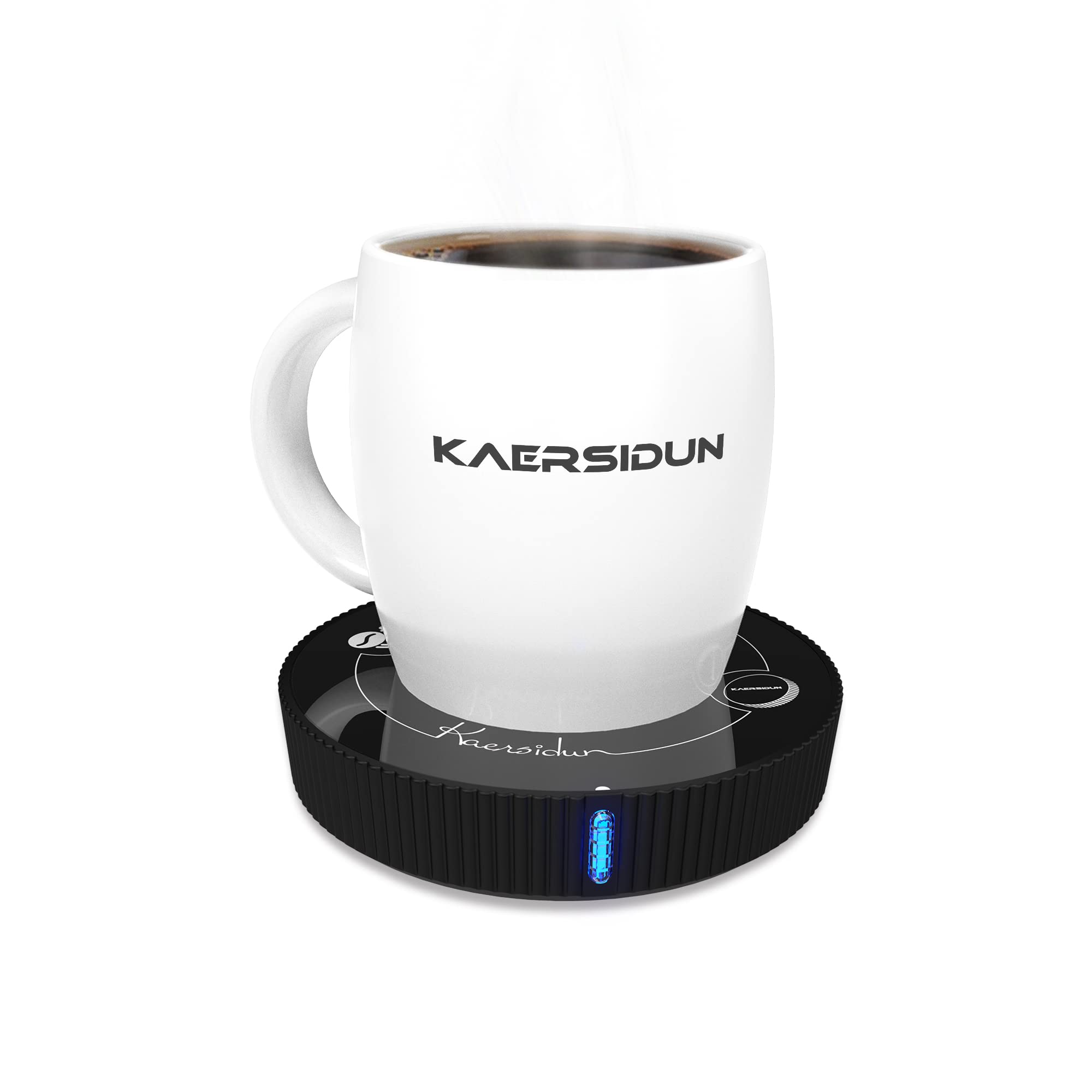 Coffee Mugs KAERSIDUN, Mug Warmer Auto On/Off Gravity-Induction, Coffee Mug Warmer for Desk Rapid Heating, Electric Beverage Mug& Candle Warmer, Black