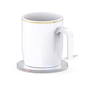 wireless coffee cup mug warmer heater top bone china cup mug warmer wireless charger temperature control mug heater automatic warmer mug cup usb powered warmer cup for cocoa,milk,tea 280ml