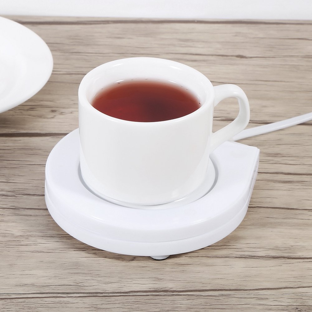 110V Cup Warmer, Keep Temperature 50℃ Mug Pad, Coffee Heater Pad Mug Warmer, White Office for Home