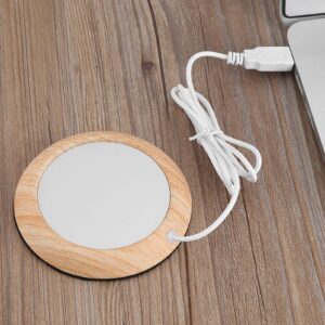 Zerone USB Wood Grain Cup Warmer Heat Beverage Mug Mat Office Tea Coffee Heater Pad Coffee Milk Tea Water Cocoa Office Desk Home Christmas Birthday Lover Black(Light Walnut Grain)