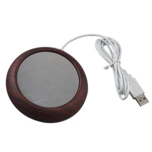 USB Coffee Mug Warmer Coaster Wood Electric Cup Heater Milk Tea Heating Plate