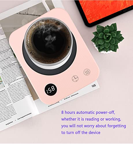 Lemiyoo Coffee Mug Warmer,Cup Warmer Plate for Desk,Auto Shut Off,Smart Beverage Electric Candle Warmer for Coffee,Tea,Gifts for Parents, Family, Friends, Christmas (Pink)