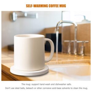 Electric Coffee Mug Warmer 12oz Beverage Mug Set with Auto On/Off 24 Watt Warmer Coaster Up to 55℃/131℉, Keeps Coffee Milk Tea Warm All Day