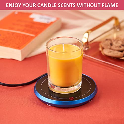 Nouvati Candle Warmer/Mug Warmer: Excellent Heating, 2 Heating Modes, Safety Features, Sleek Design; Coffee Warmer for Desk Auto Shut Off, Tea Warmer (Royal Blue)