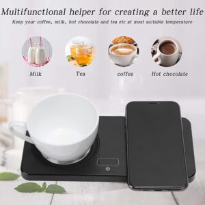 Zopsc-1 2 in 1 Coffee Mug Warmer Phone Wireless Charger Drink Heating Warmer Magnetic USB Charging US Plug