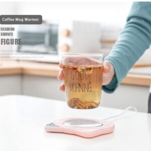 USB Coffee Mug Warmer, Constant Temperature 131℉/55℃ for Coffee, Chocolate, Milk, Tea and Water (White)