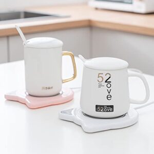 USB Coffee Mug Warmer, Constant Temperature 131℉/55℃ for Coffee, Chocolate, Milk, Tea and Water (White)