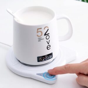 USB Coffee Mug Warmer, Constant Temperature 131℉/55℃ for Coffee, Chocolate, Milk, Tea and Water (White)