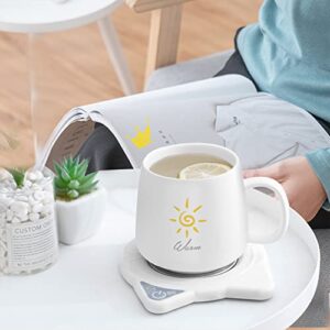 USB Coffee Mug Warmer, Constant Temperature 131℉/55℃ for Coffee, Chocolate, Milk, Tea and Water (White)