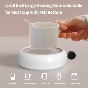 CALAVAK Coffee Mug Warmer for Desk with Auto Shut Off, 3 Temperatures Setting with LED Display Indication, Auto Gravity Activated Coffee, Tea & Milk with Most Style Cups (White Color)