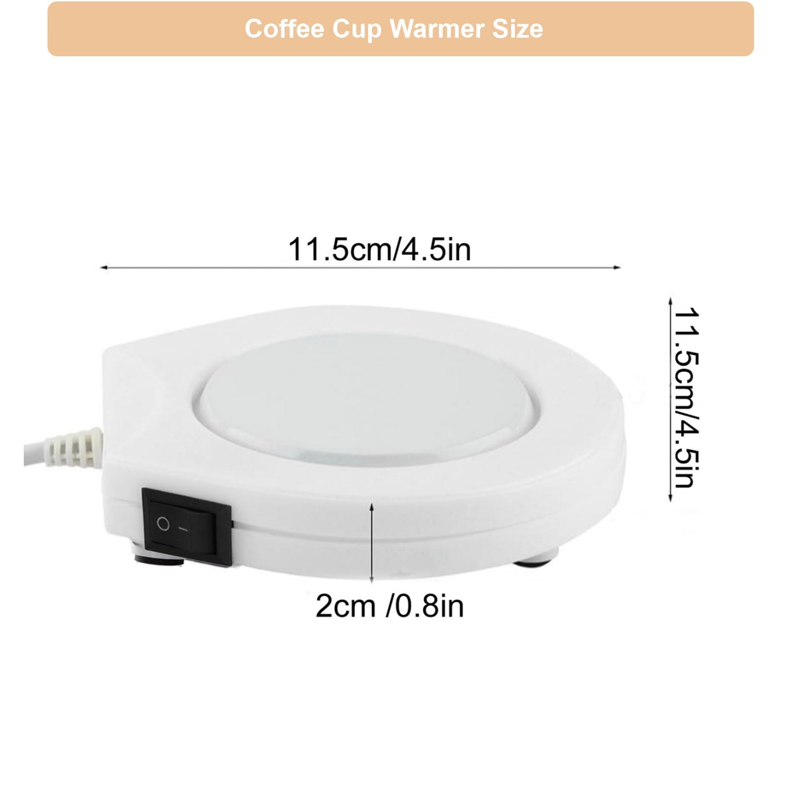 Coffee Mug Warmer, USB Powered Heater Pad ABS + Iron Coffee Heater Pad Light Small 60℃~70℃ Coffee Cup Warmer for Hot Coffee Tea Espresso Milk