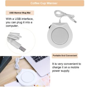 Coffee Mug Warmer, USB Powered Heater Pad ABS + Iron Coffee Heater Pad Light Small 60℃~70℃ Coffee Cup Warmer for Hot Coffee Tea Espresso Milk