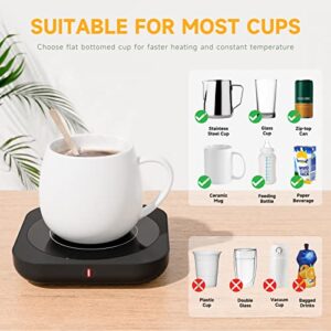 Coffee Mug Warmer, Mug Warmer for Desk, Portable Thermostatic Electric Mug Warmer- 3-Temp Settings & 4H Auto Shut Off Cup Warmer for Coffee, Beverage, Candle, Milk, Tea