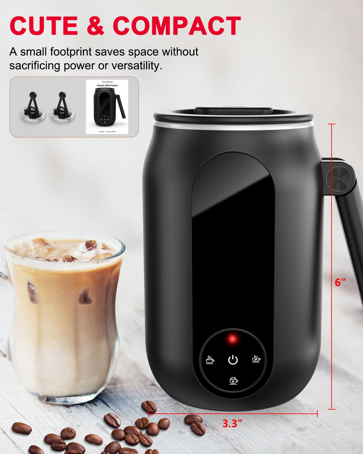 MOFOKEAY Milk Frother, Frother for Coffee, 4 IN 1 Automatic Hot and Cold Foam Maker, Milk Steamer for Latte, Cappuccinos, Macchiato & Hot Chocolate Milk Warmer with Temperature Control & Auto Shut-Off