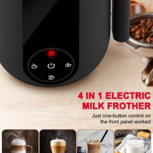 MOFOKEAY Milk Frother, Frother for Coffee, 4 IN 1 Automatic Hot and Cold Foam Maker, Milk Steamer for Latte, Cappuccinos, Macchiato & Hot Chocolate Milk Warmer with Temperature Control & Auto Shut-Off