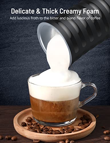 Paris Rhône 4-in-1 Milk Frother and Steamer, Non-Slip Stylish Design, Hot & Cold Milk Steamer with Temperature Control, Auto Shut-Off Frother for Coffee, Latte, Cappuccino, Macchiato