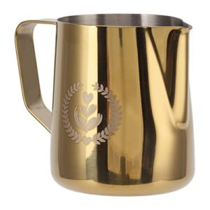 Milk Frother Pitcher, Espresso Steaming Pitchers ,Coffee Machine Accessories ,Wear Proof Eagle Spout Coffee Frother Cup 600ml Scale Inside Resistance for Shop ( Gold)