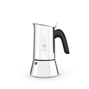 bialetti - new venus induction, stovetop coffee maker, suitable for all types of hobs, stainless steel, 6 cups (7.9 oz), silver