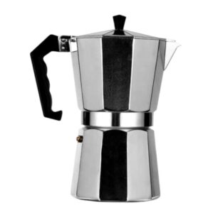 stovetop espresso and coffee maker, 6 cup moka pot for classic italian espresso, aluminium maker home camping, silver