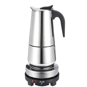 200/450ml portable espresso coffee maker moka pot stainless steel with electric stove filter percolator coffee brewer kettle pot (450ml)