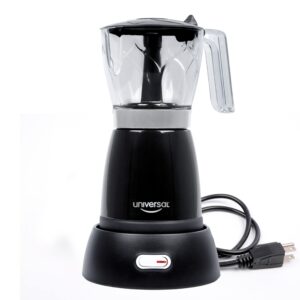 universal electric espresso/moka maker 6 cups, moka pot electric, espresso machine, prepare italian style coffee latte, macchiato & mocaccino, cord-free serving