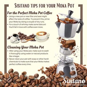 Sisitano Espresso Maker, 9oz Moka Pot 6 expresso cups, Greca Coffee Maker, Cafetera Cuban Coffee Maker, Percolator Coffee Pot, Electric/Gas Stovetop Espresso Maker inspired by Italian Coffee Makers