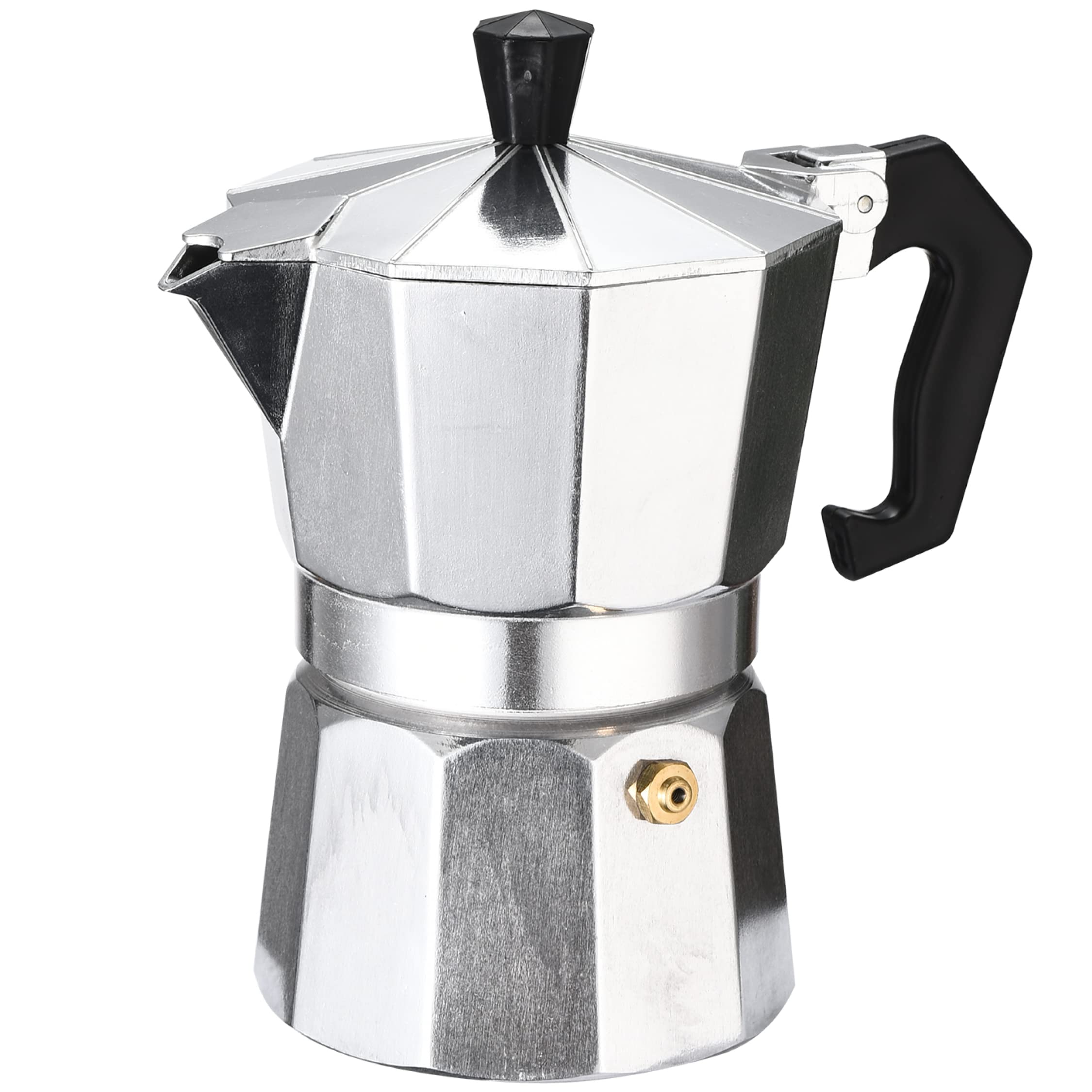 Bruntmor Espresso Coffee Maker - Manual Espresso Coffee Machine - Portable Coffee Brewer, Moka Pot, Coffee Percolator - Stovetop Coffee Maker for Espresso, Coffee or Cappuccino - Small Coffee Pot