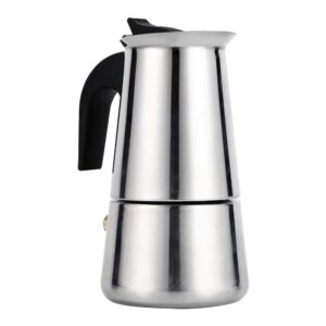 dioche stainless steel coffee maker, 100ml/200ml/300ml/450ml moka pot espresso coffee maker stove for home office use(100ml)