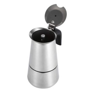 Dioche Stainless Steel Coffee Maker, 100ml/200ml/300ml/450ml Moka Pot Espresso Coffee Maker Stove for Home Office Use(100ml)