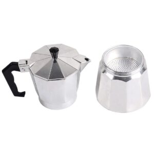 J&V TEXTILES Stovetop Espresso and Coffee Maker, Moka Pot for Classic Italian and Cuban Café Brewing, Cafeteria, (12-Cup)