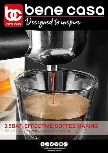 Bene Casa BC-99189 Espresso Maker, 4-Cup