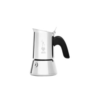 bialetti new venus caffettiera in acciaio inox, non adatta all'induzione, argento, 2 tazze