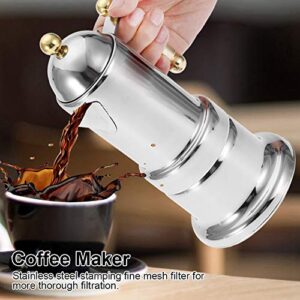 Fdit 200ml Stainless Steel Stovetop Coffee Maker Durable Espresso Pot Silver Moka Pot with Safety Valve