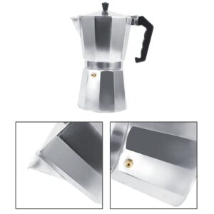 Espresso Coffee Maker, Moka Pot Espresso Maker Stovetop 3 6 9 12 Cups Heat Resistant Handle with Lid for Home Office for Coffee Shop(450ML 9cups)