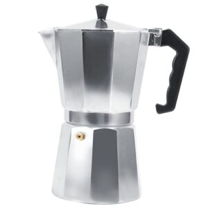 Espresso Coffee Maker, Moka Pot Espresso Maker Stovetop 3 6 9 12 Cups Heat Resistant Handle with Lid for Home Office for Coffee Shop(450ML 9cups)