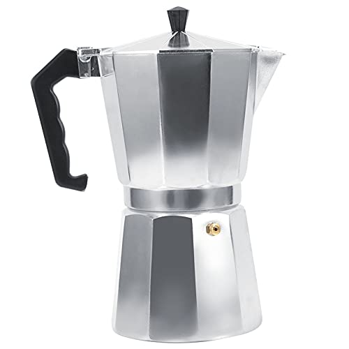 Espresso Coffee Maker, Moka Pot Espresso Maker Stovetop 3 6 9 12 Cups Heat Resistant Handle with Lid for Home Office for Coffee Shop(450ML 9cups)