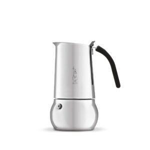 bialetti kitty stove top coffee maker, 4-cup (6 oz), stainless steel