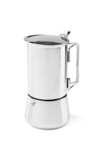 gsi outdoors 6 cup stainless steel moka stovetop espresso coffee pot for camping, travel and cabin