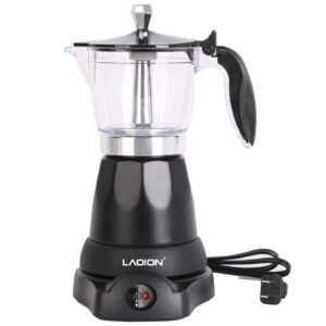 laoion cuban coffee maker, 6 cup electric espresso coffee maker, 300ml portable cafeteras electricas modernas, electric moka pot with detachable base & overheat protection, coffee gift for home travel