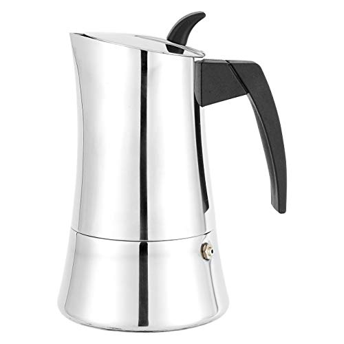 CUISINOX Capri Stainless Steel Induction Moka Pot Espresso Coffee Maker, 4-Cup