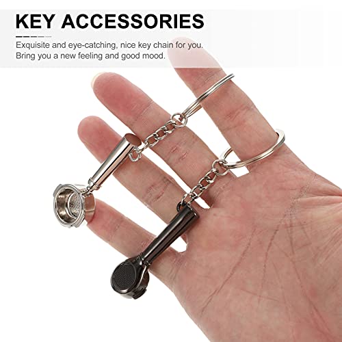 KESYOO 2pcs Coffee Series Keychain Zinc Alloy Coffee Strainer Key Ring Key Pendant Charm for Barista Coffee Lover Gift Women Men