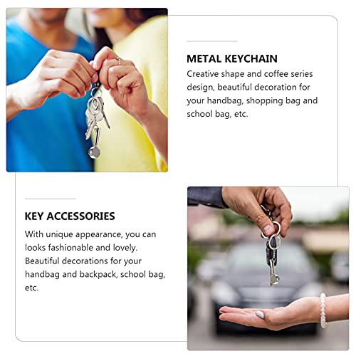 KESYOO 2pcs Coffee Series Keychain Zinc Alloy Coffee Strainer Key Ring Key Pendant Charm for Barista Coffee Lover Gift Women Men