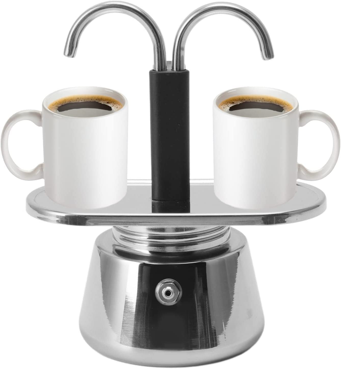 Stainless Steel Moka Pot, Stovetop Maker, Classic Italian Style Double Tube Moka Pot Coffee Maker