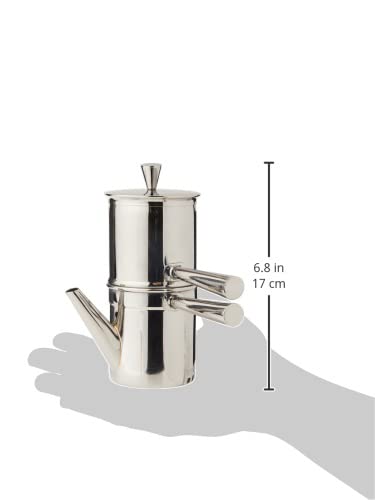 Ilsa Neapolitan Coffee Maker, Stainless Steel, Silver, 1-2 Cups