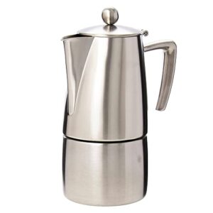 cuisinox milano stainless steel moka pot espresso coffee maker, 10-cup