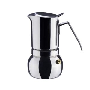 dÉbut stainless steel italian espresso coffee maker stovetop moka pot greca coffee maker latte cappuccino percolator, 4 espresso cup - 6.7 oz