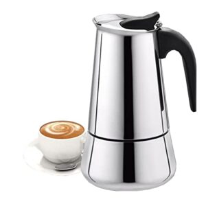 jbisjqlj stovetop espresso maker,moka pot, 12 cups italian coffee maker,stainless steel portable cafe percolator maker coffee pot (12 cups)