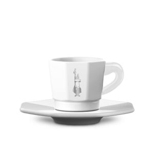 Bialetti Espresso Cups & Saucers, Set of 4, White