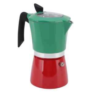 YYQTGG Stovetop Moka Pot, Moka Pot Classic Stovetop Espresso and Coffee Maker for Travel, Espresso Cup Moka Pot Stovetop Espresso Maker(Green Red, No. 6 Pot 300ML)